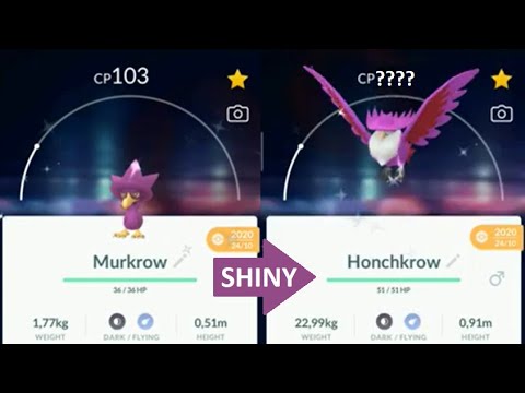 SHINY MURKROW EVOLUTION INTO HONCHKROW IN POKEMON GO ! Trainer Ari ...