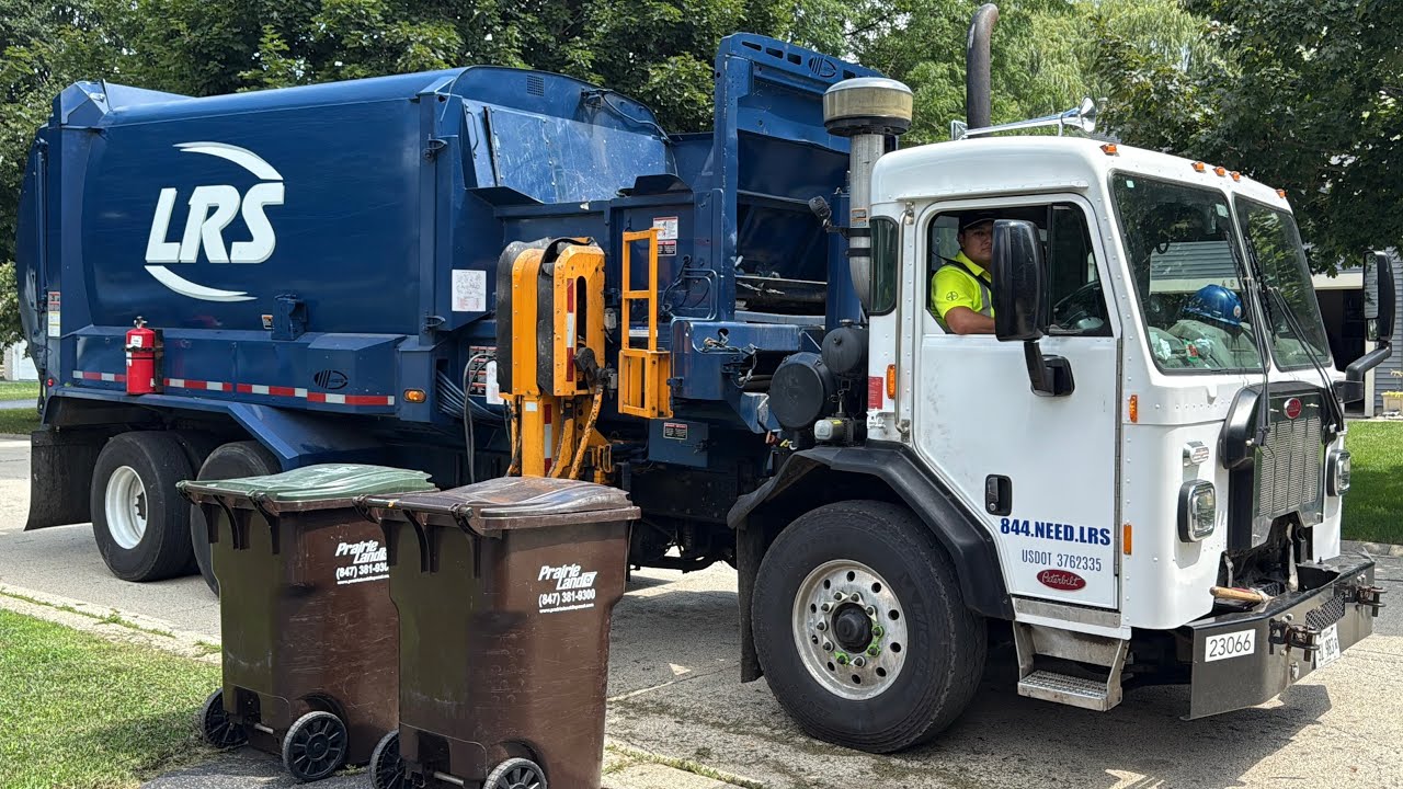 LRS Peterbilt 520 Split Labrie Automizer Side Loader Garbage Truck ...