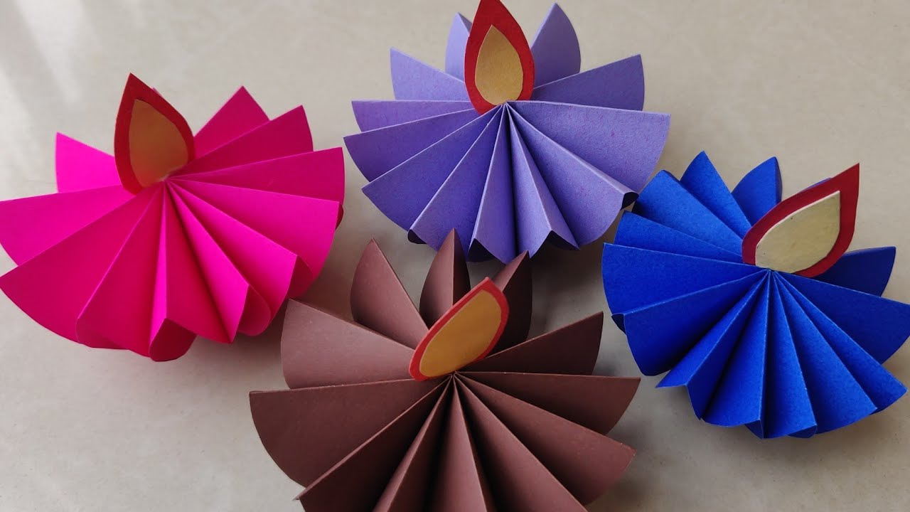 3D Diya Making With Paper | Paper Diya Decoration 🪔| DIY | Diwali ...