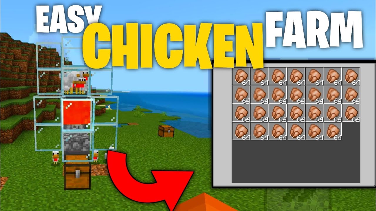 Minecraft Early Game Chicken Farm (No Nether Items) - YouTube