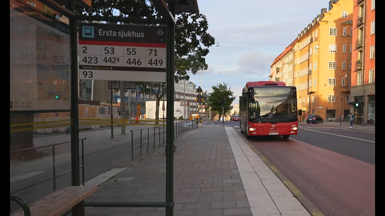 Sweden, Stockholm, bus 55 ride from Ersta sjukhus to Mariatorget - YouTube