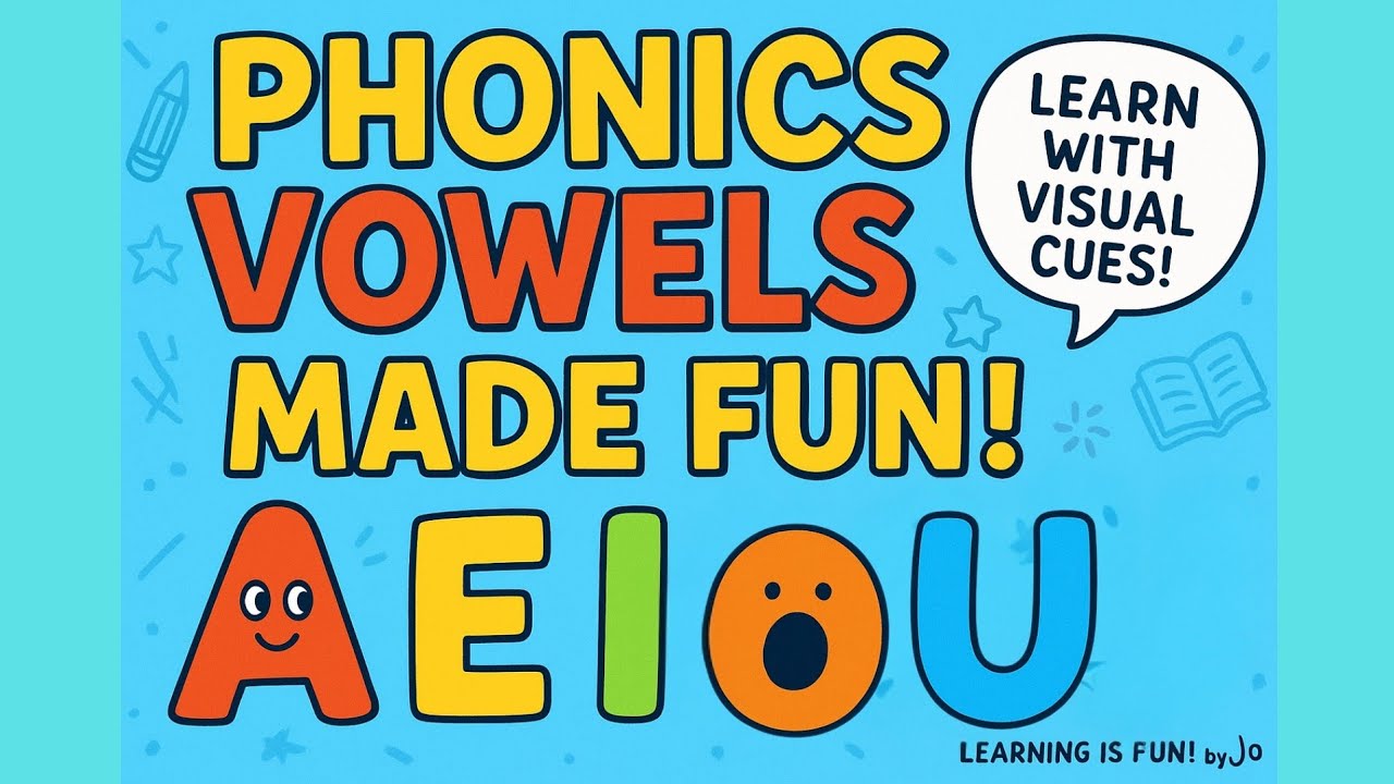 Phonics Vowels for Kids | Learn A E I O U with Fun Visual Cues - YouTube