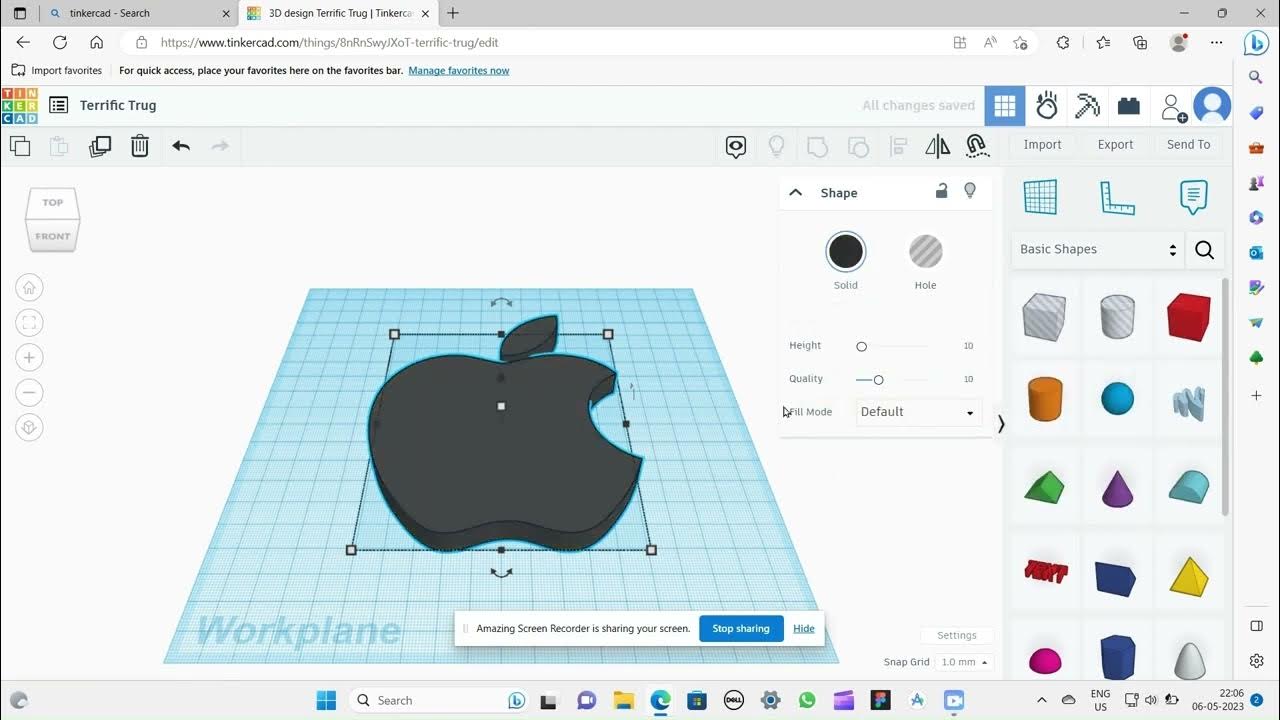 3D print Apple Logo with Tinkercad and Flshprint - YouTube