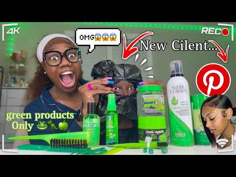 DOiNG My MANNEQUiN THiCK HAiR OnLy USiNG GEEN PRODUCTs *new client* 