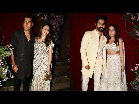 Rohit Dhawan With Wife & Varun Dhawan With natasha dalal at Kunal rawal wedding bash