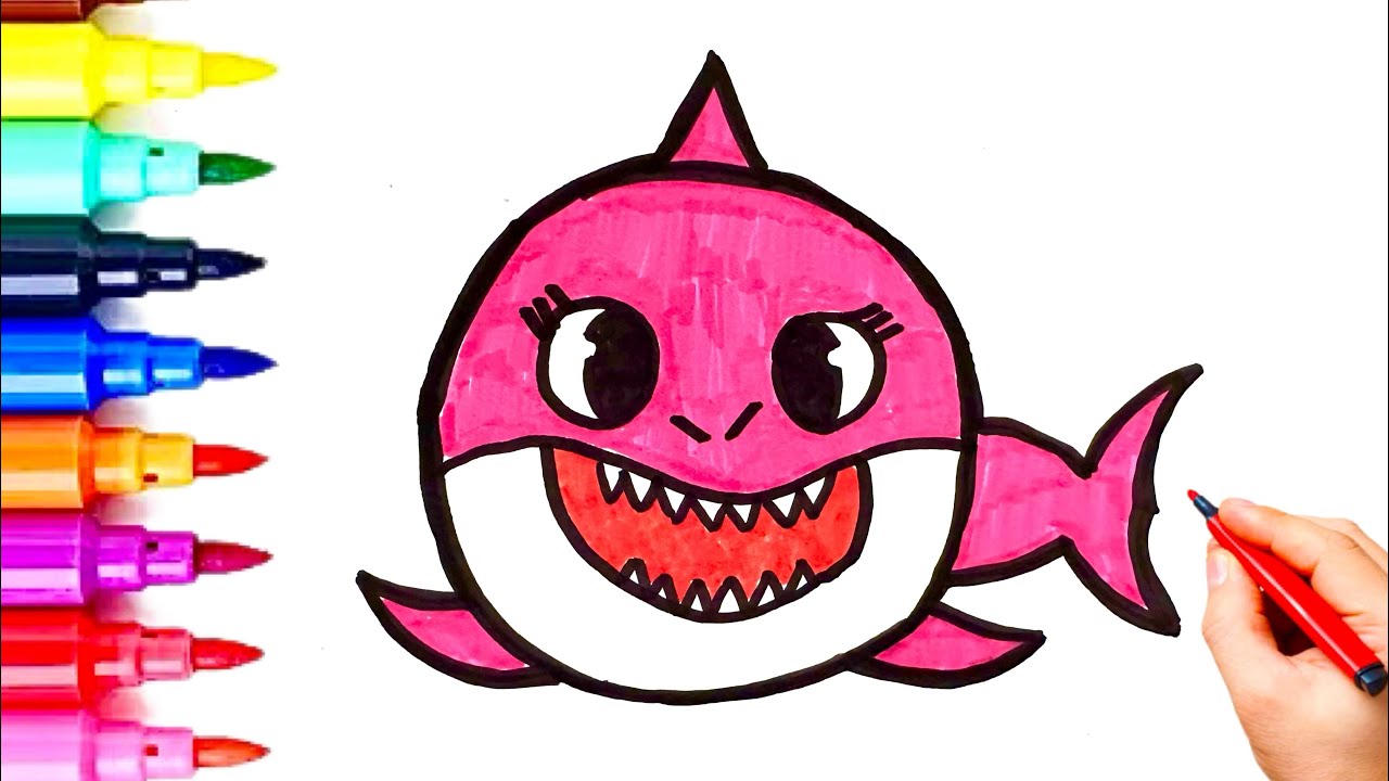 How to draw a baby shark / Let’s draw raw together / kids craft - YouTube