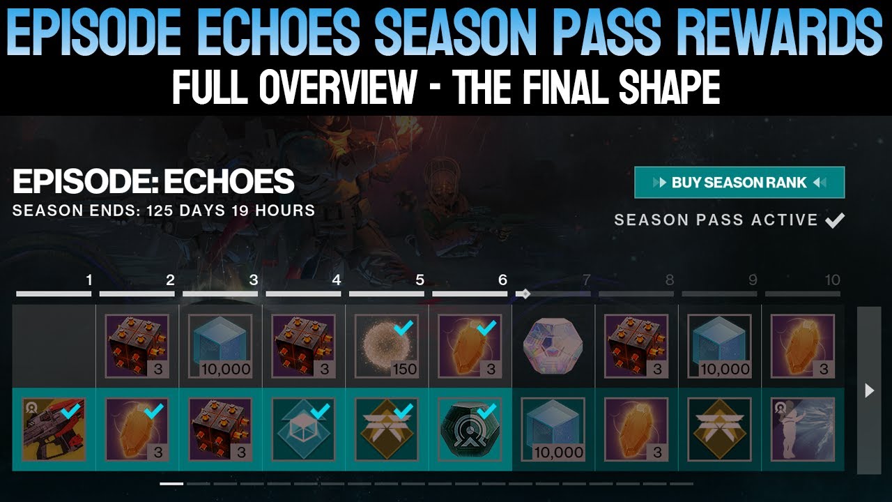 Episode Echoes Season Pass Rewards Overview - The Final Shape | Destiny ...