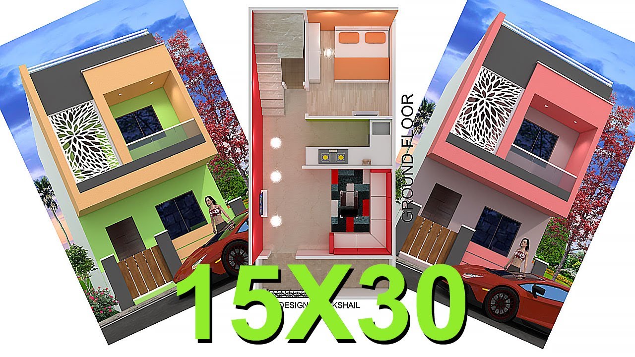 15X30 House Plan for a Small Plot | Low Budget Home Design & 3D ...