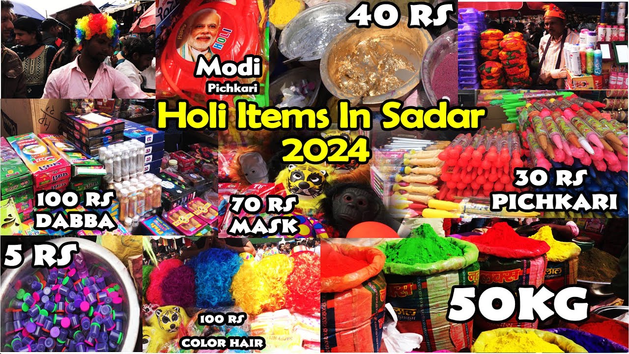 Cheapest Holi Items in Sadar Market 2024 | Modi Pichkari | Exploring ...