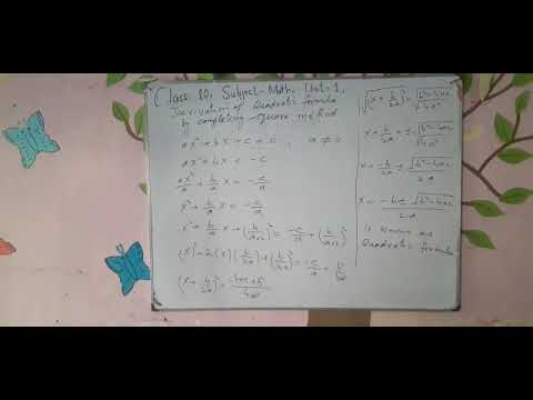 class 10 math(derivation of quardetic formula by completing square ...