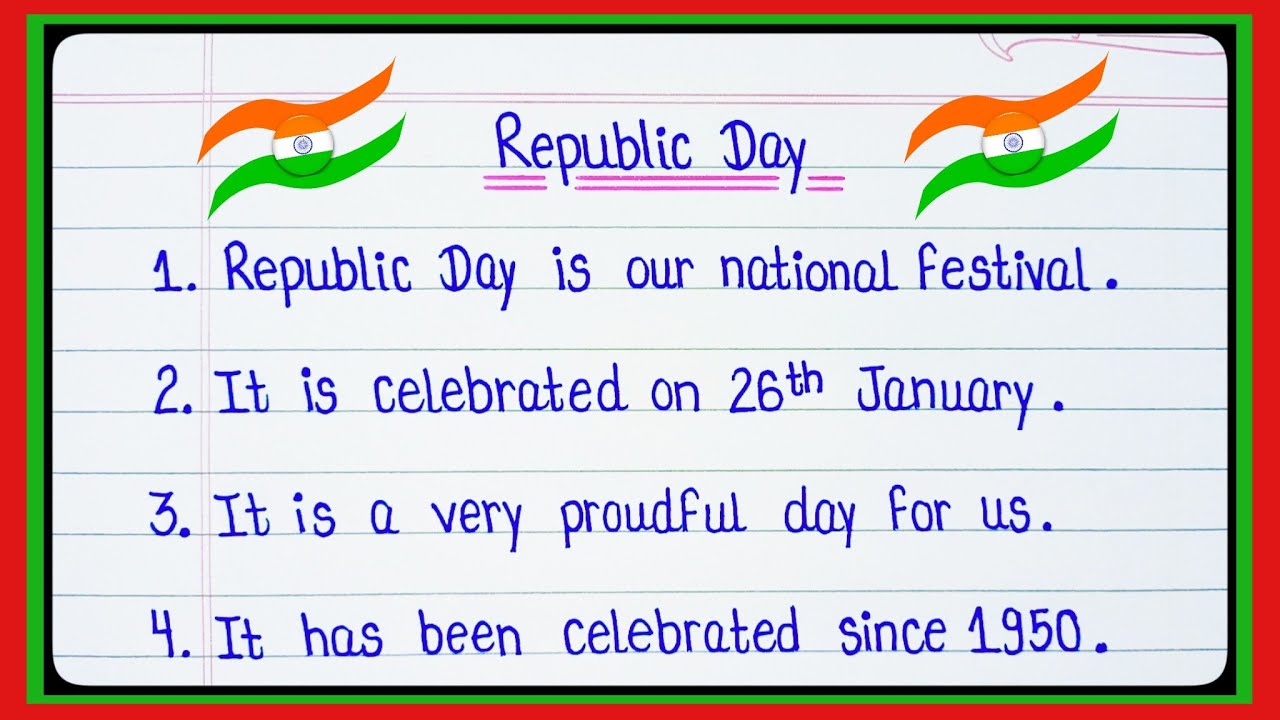 10 Lines Essay On Republic Day l 26 January Essay l Essay On Republic ...