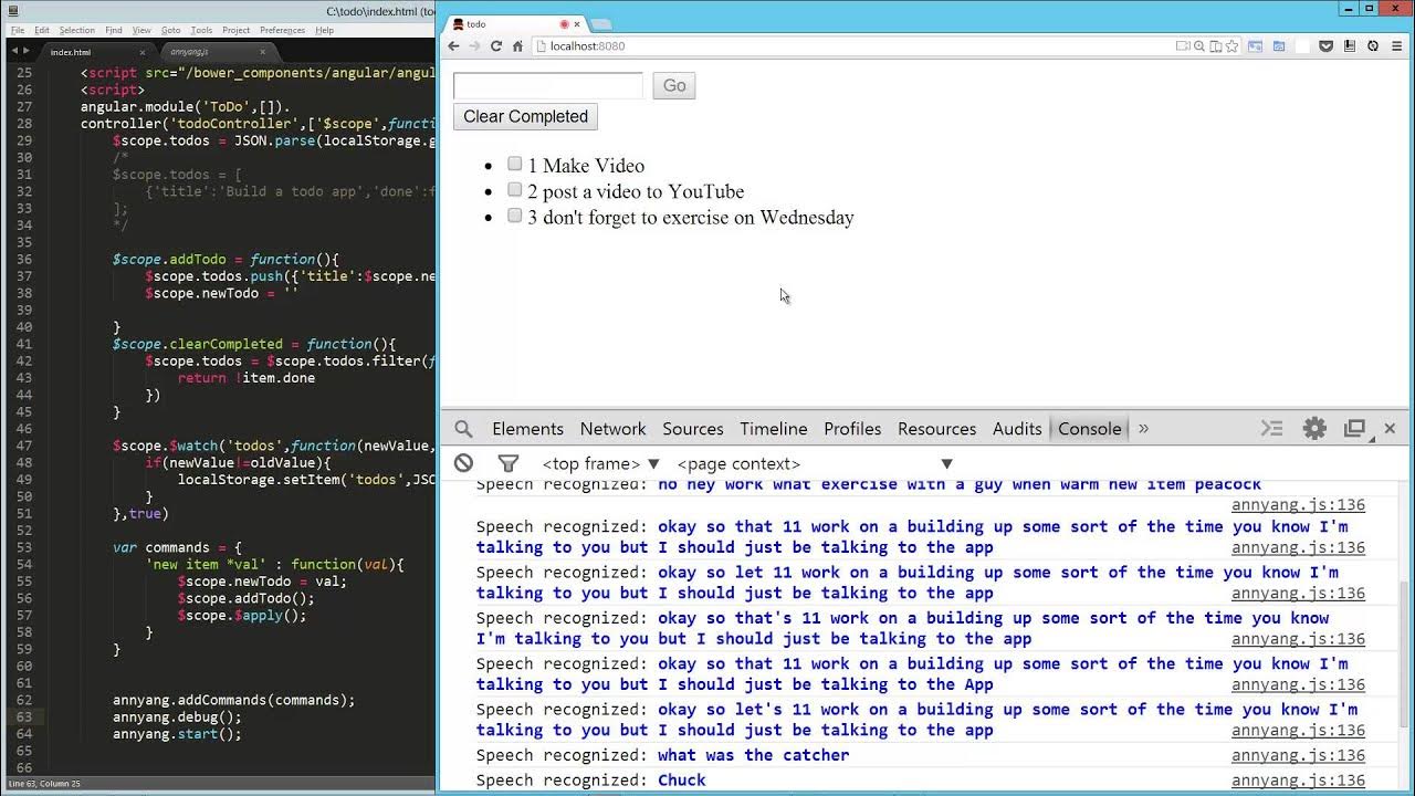 AngularJS Speech Recognition with annyang - YouTube