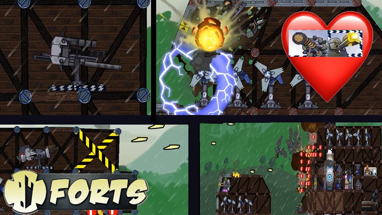 Fire Sprinkler and Magnetic Launcher Lamas Weapons Pack Forts Game RTS - YouTube