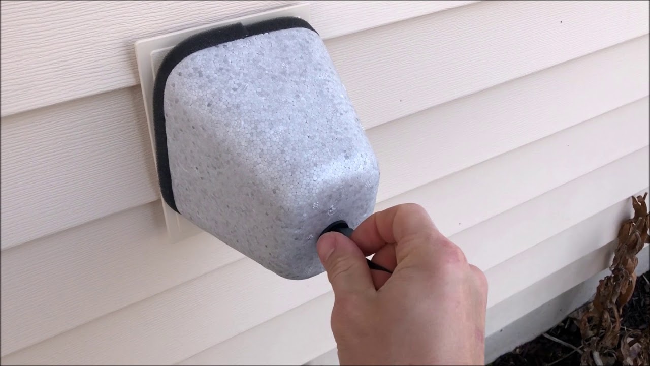 Styrofoam Cover Insulates Hose Spigot To Prevent Water Damage in Fort ...