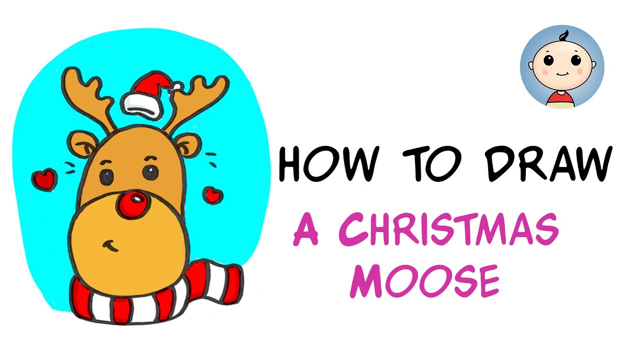 How to Draw A Moose for Christmas - YouTube