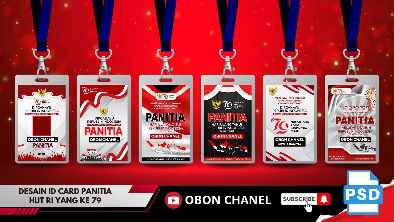 DESAIN ID CARD PANITIA HUT RI YANG KE 79 | OBON CHANEL - YouTube