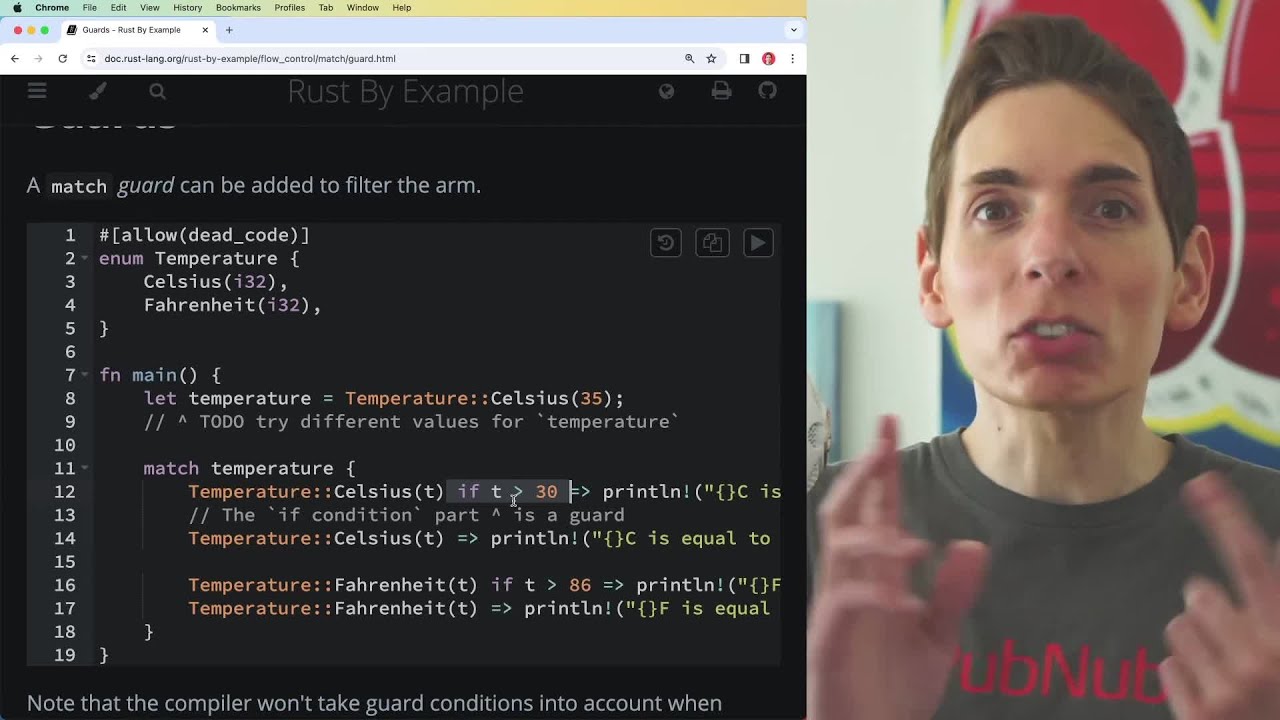 Rust By Example Match Guards - YouTube