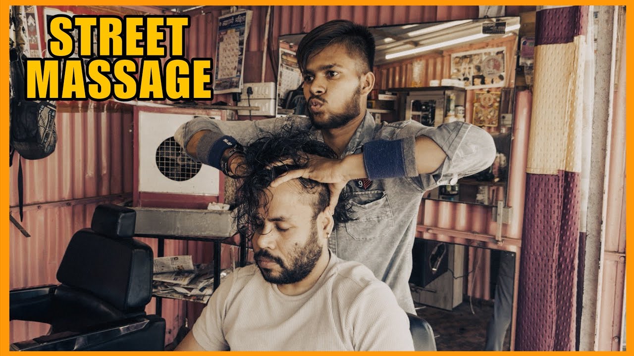 Indian Street Barber Head Massage | Impressive service for 1$ | MASTER ASMR - YouTube