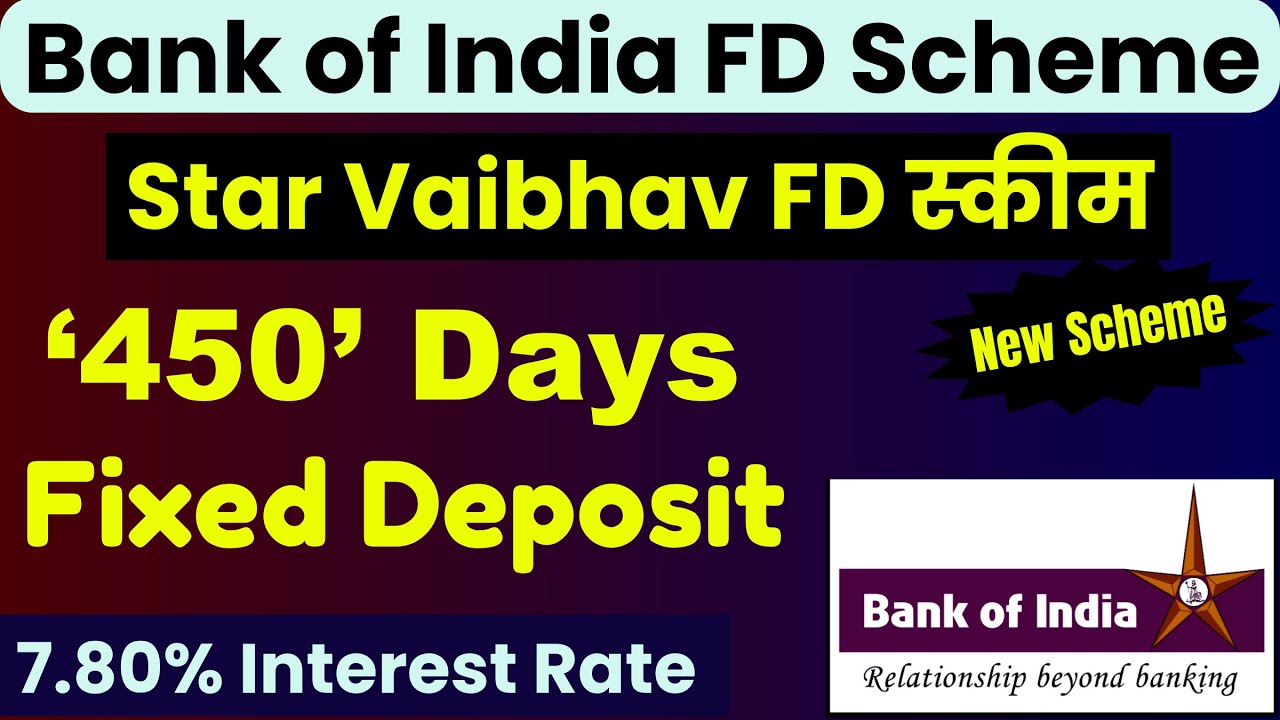 450 Days New FD Scheme | Star Vaibhav FD Scheme | Bank of India New FD ...
