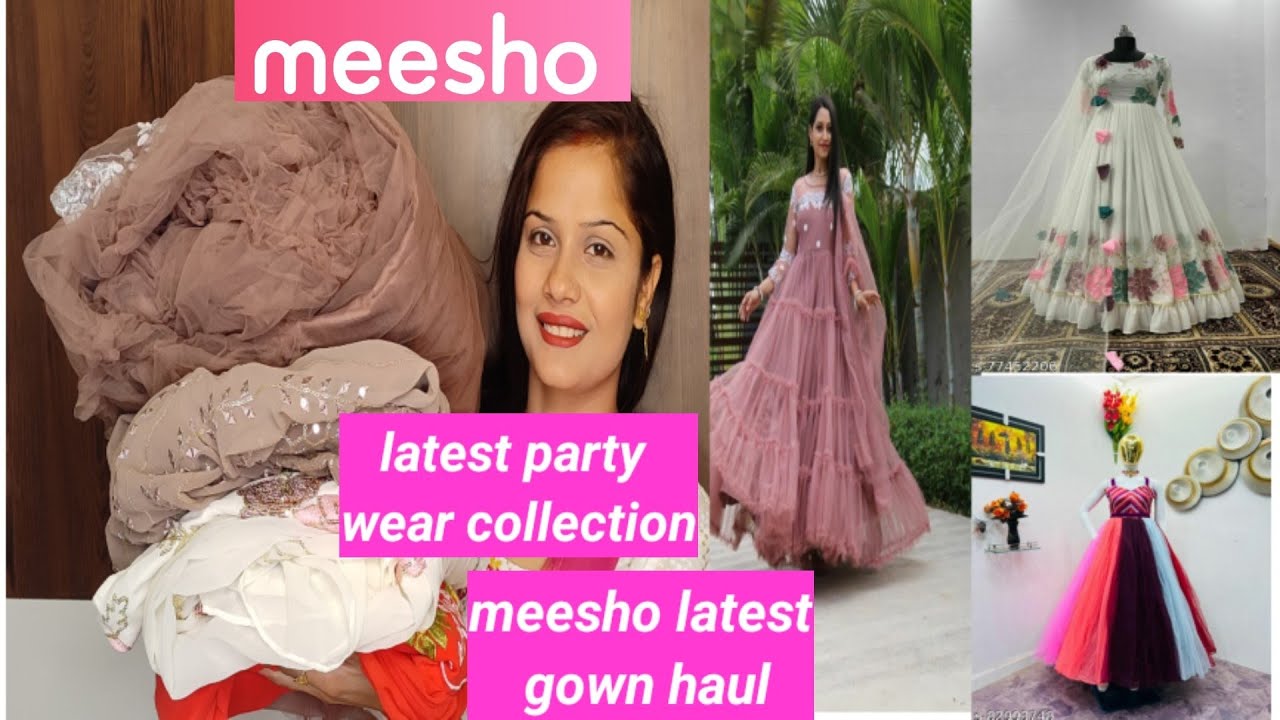 meesho latest designer sequence gown haul/party wear/wedding wear ...