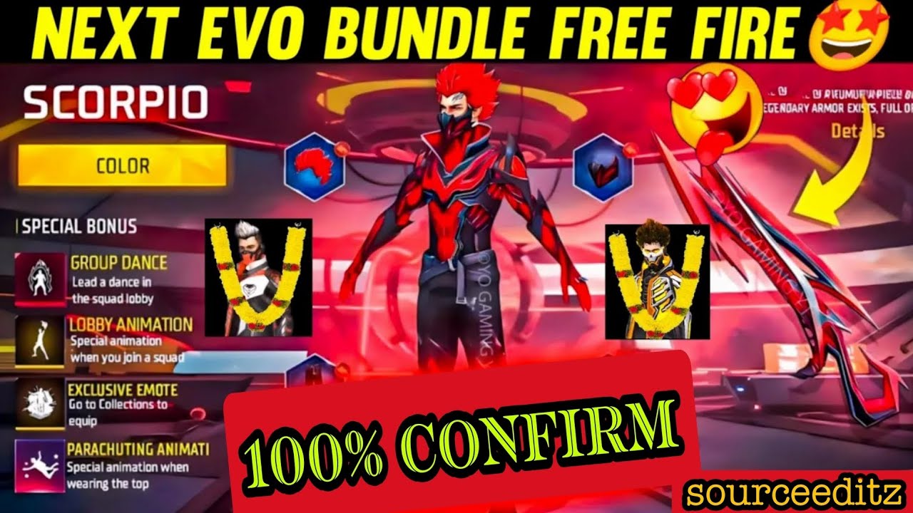 NEW SCORPIO EVO BUNDLE FREE FIRE🥵 || NEXT LEGENDARY BUNDLE FREE FIRE ...