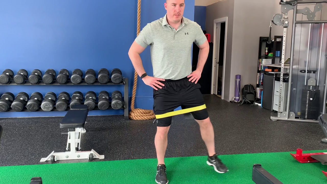 Band resisted lateral walk - YouTube