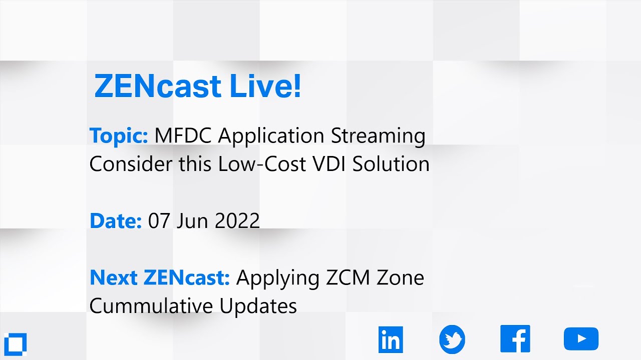 ZENcast Live! MFDC Streaming - A VDI Alternative - YouTube