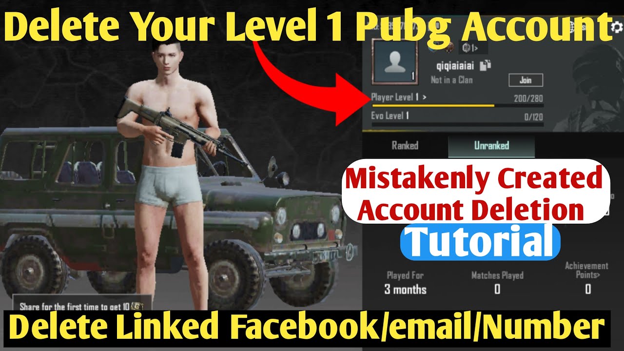 How to Delete Pubg Level 1 Account in New Update | How to Delete Pubg ...