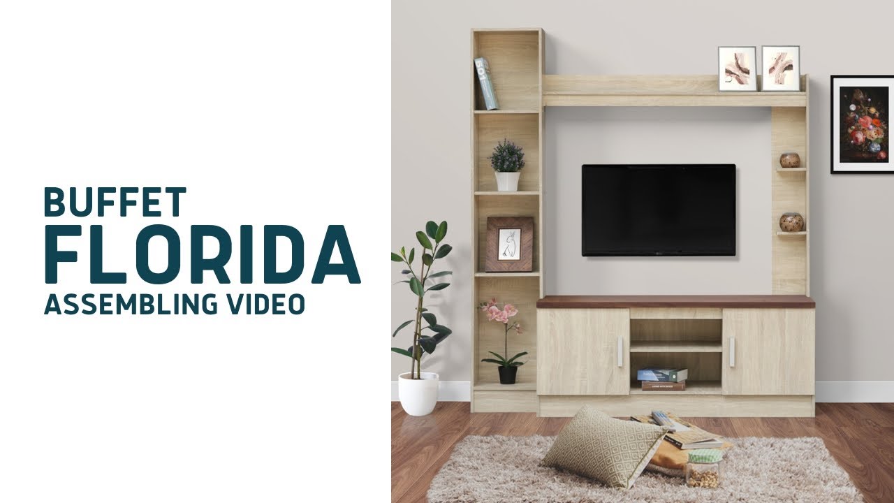 CARA PERAKITAN BUFFET TV FLORIDA - KIRANA FURNITURE - YouTube
