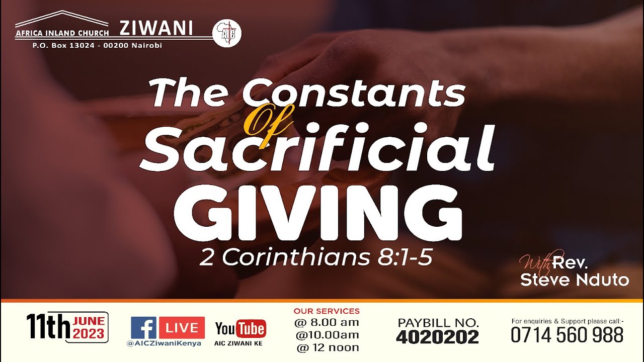 THE CONSTANTS OF SACRIFICIAL GIVING. - YouTube