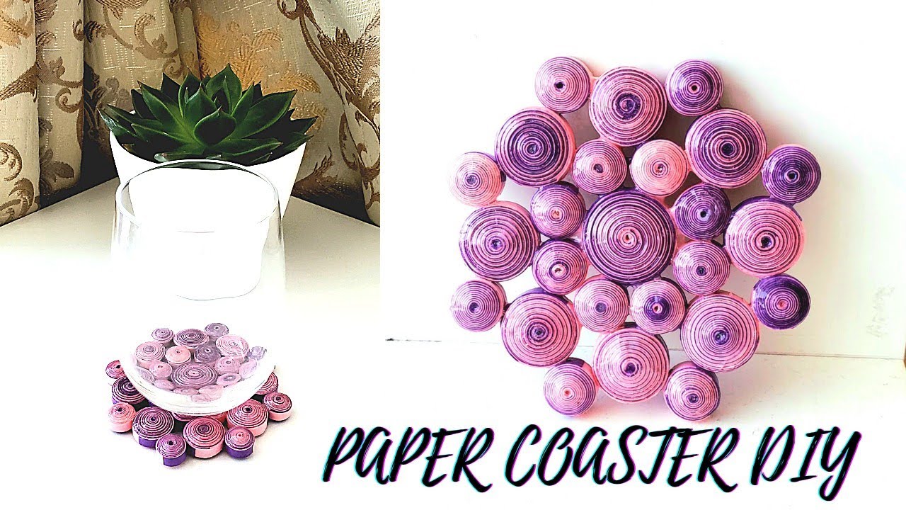 How To Make A Paper Coaster | Paper beads Coaster DIY | Paper Craft ...
