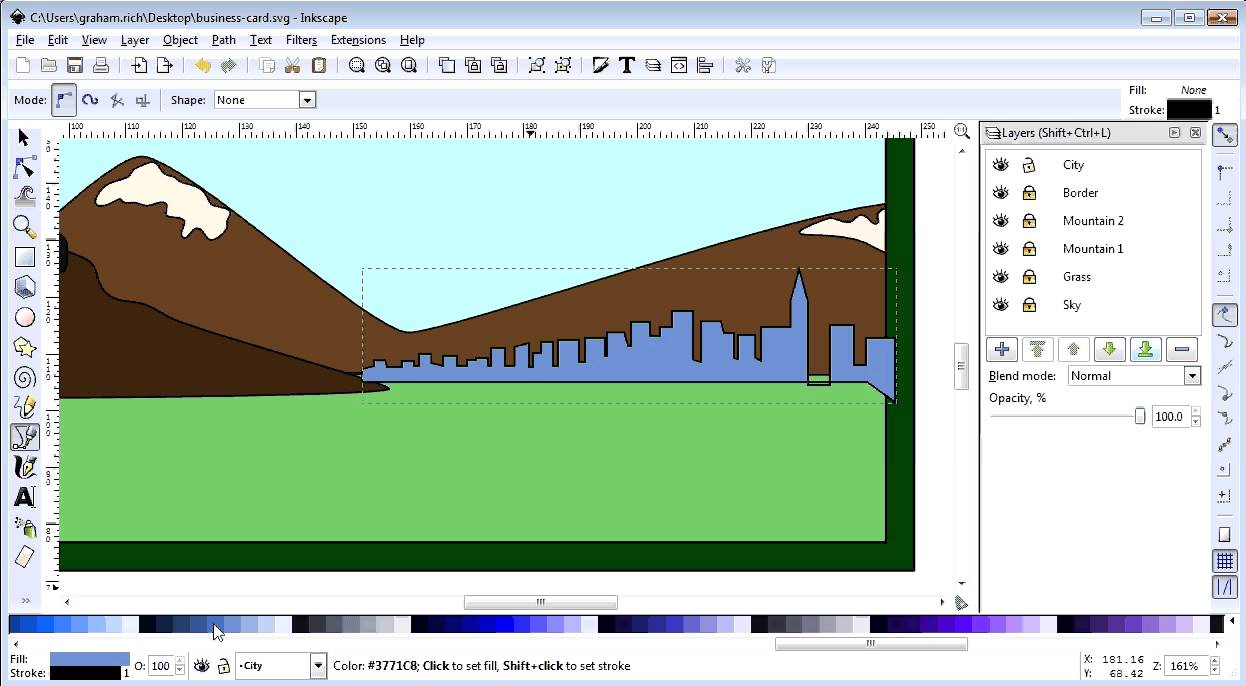 Inkscape - Activity 04 - Business Card - Part 04 - City - YouTube
