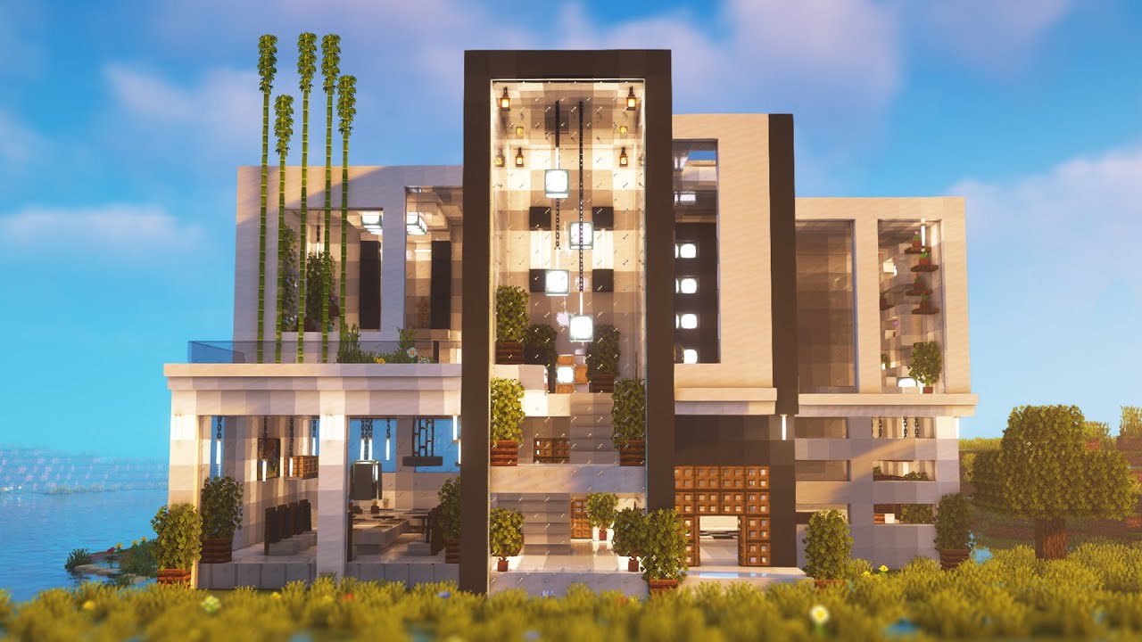 Minecraft: Ultimate Modern Mansion Tutorial - YouTube