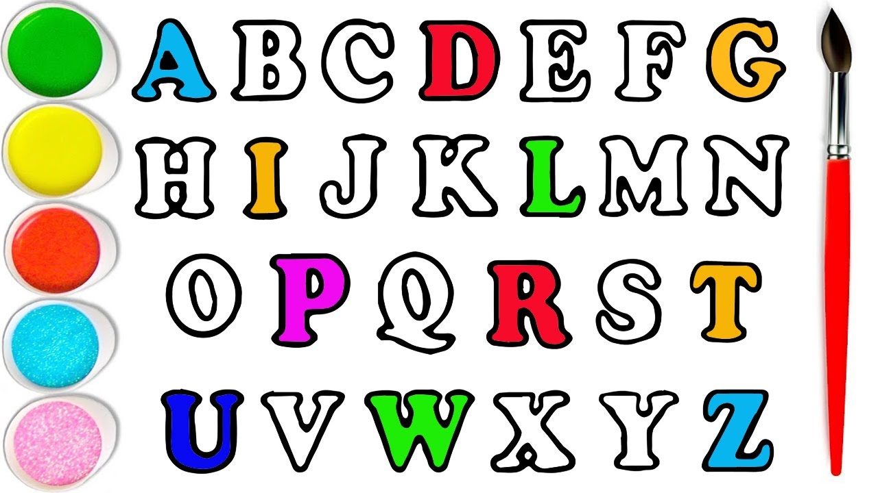 ABCDEFGHIJKLMNOPQRSTUVWXYZ ll Easy Draw and Paint Alphabet A to Z ll ...