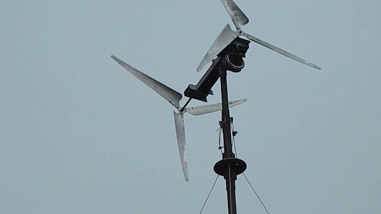 Prototype DC Motor , Twin Rotor wind turbine testing 01 04 2016 Part 2 ...