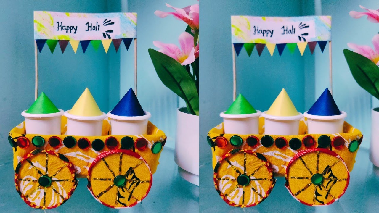 Holi Decoration Ideas | DIY Holi Colour Holding Tray | Holi craft ideas ...