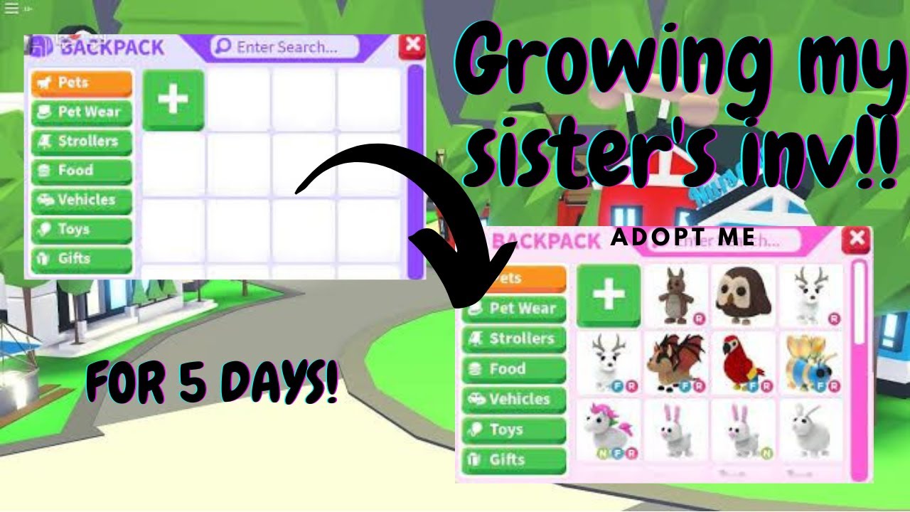 Growing my SISTER'S inv for 5 DAYS|Poor to rich(adopt me) - YouTube