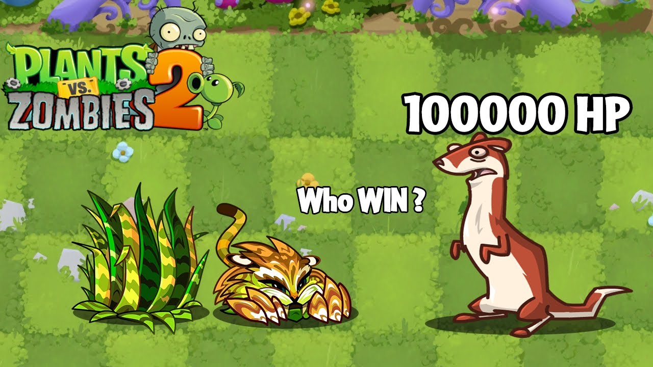 PvZ 2 Minigame - Ice Weasel Zombie 100000 HP Vs All Plants Max Level ...