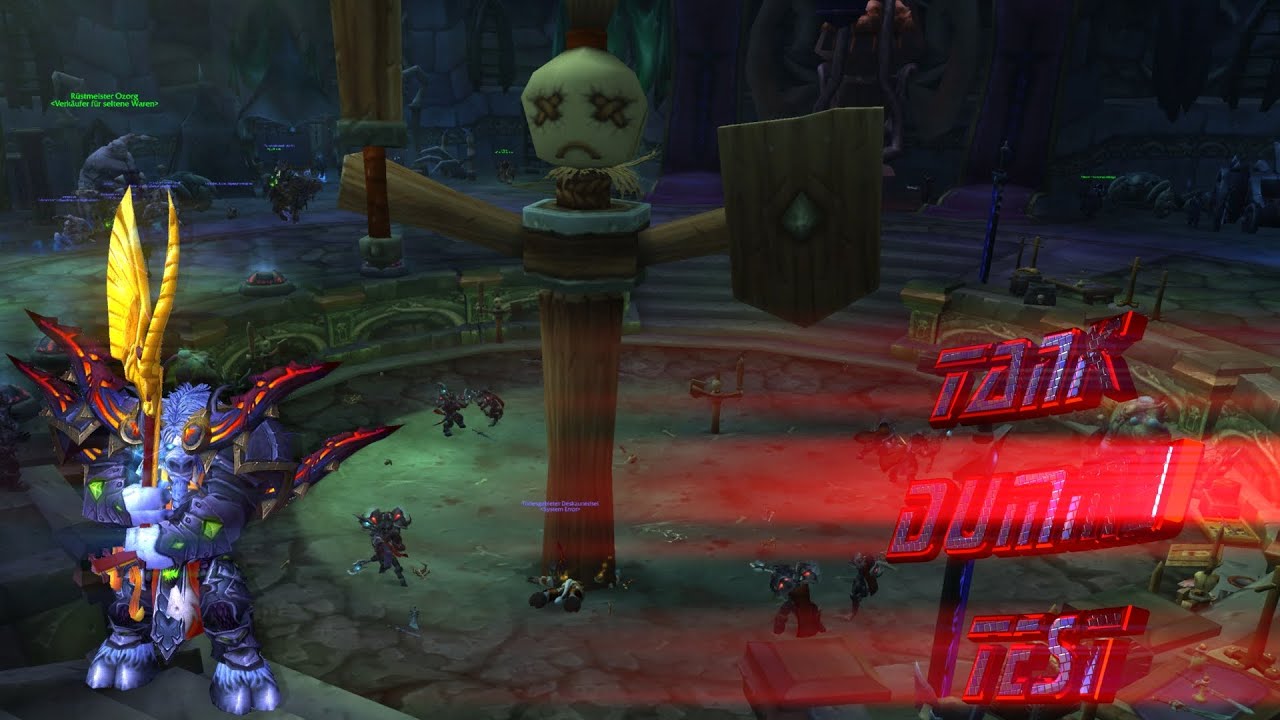 WoW Legion Beta Blood DK Tank Dummy Test '55 Stacks' 845 Gear LvL 110 ...