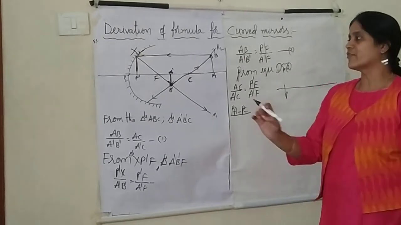 Derivation of formula for curved mirrors, class-10,part-9 - YouTube
