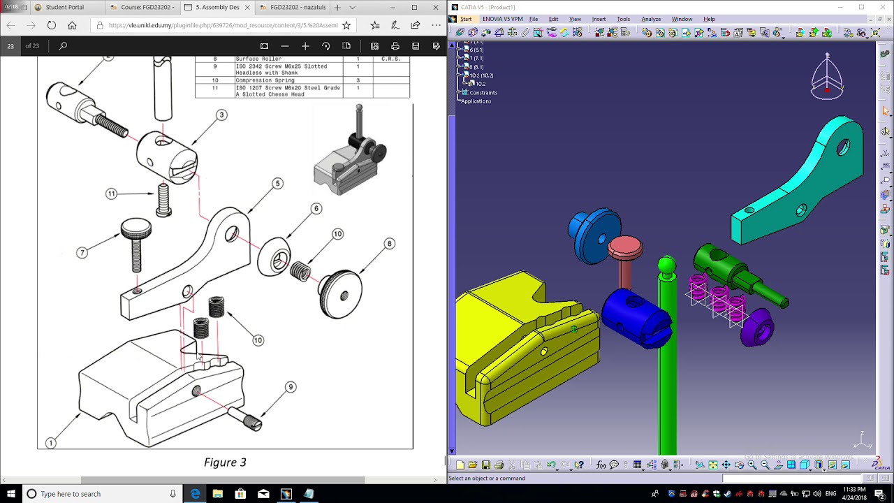 CATIA spring assembly tutorial - YouTube
