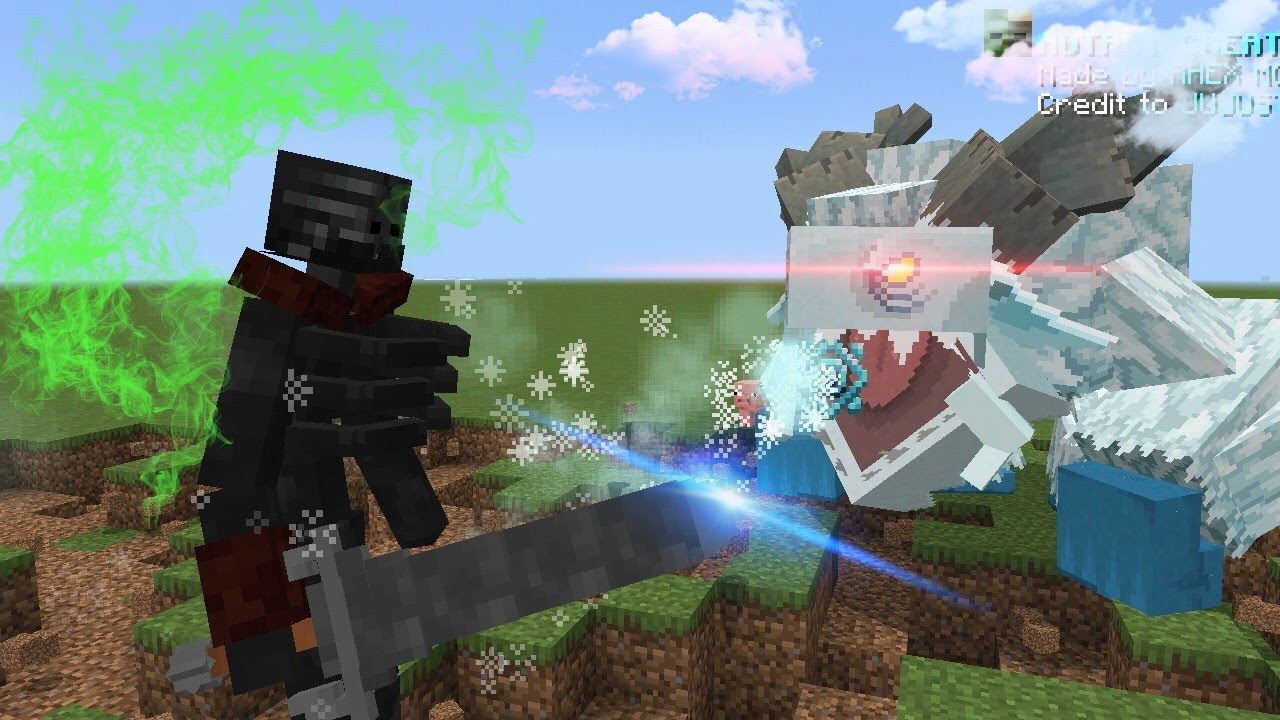 Mutant Whiter skeleton VS ice monster mod in Minecraft pocket edition ...