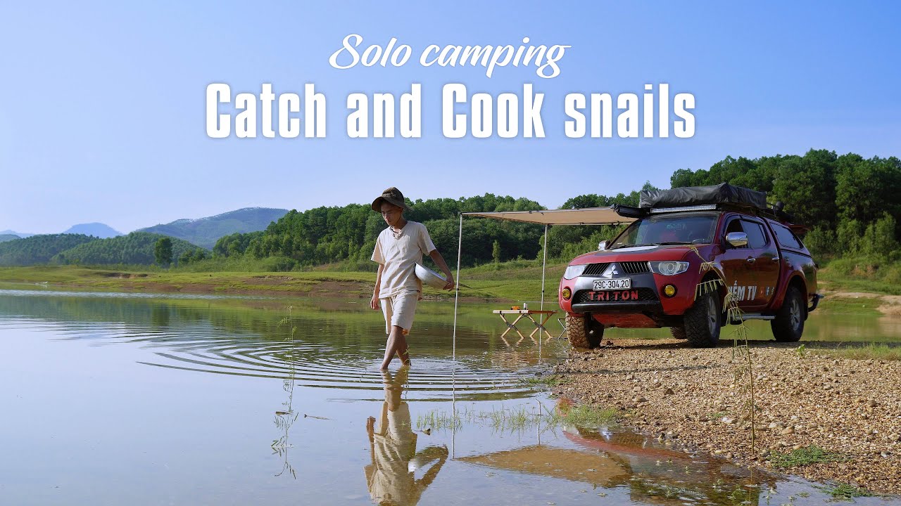[4th night] ASMR SOLO CAMPING in Vietnam - Catch and cook snails with ...