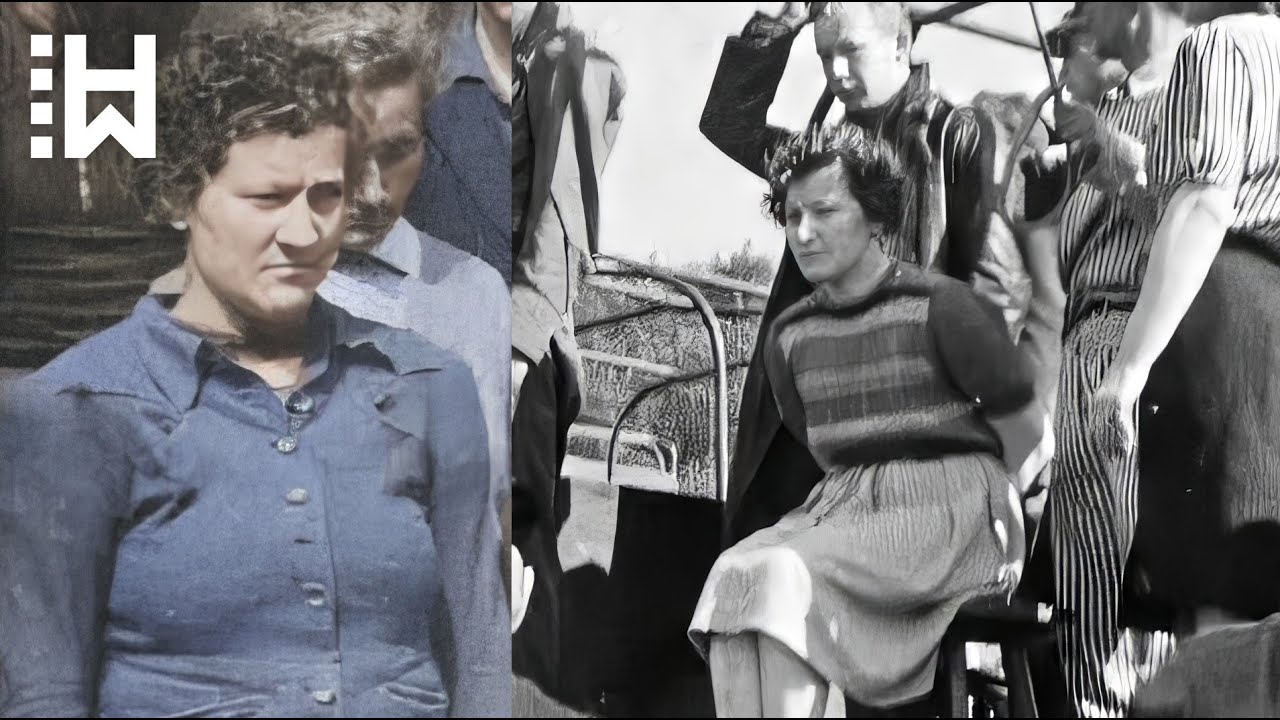 Veřejná poprava kruté nacistky, dozorkyně v koncentračním táboře ...