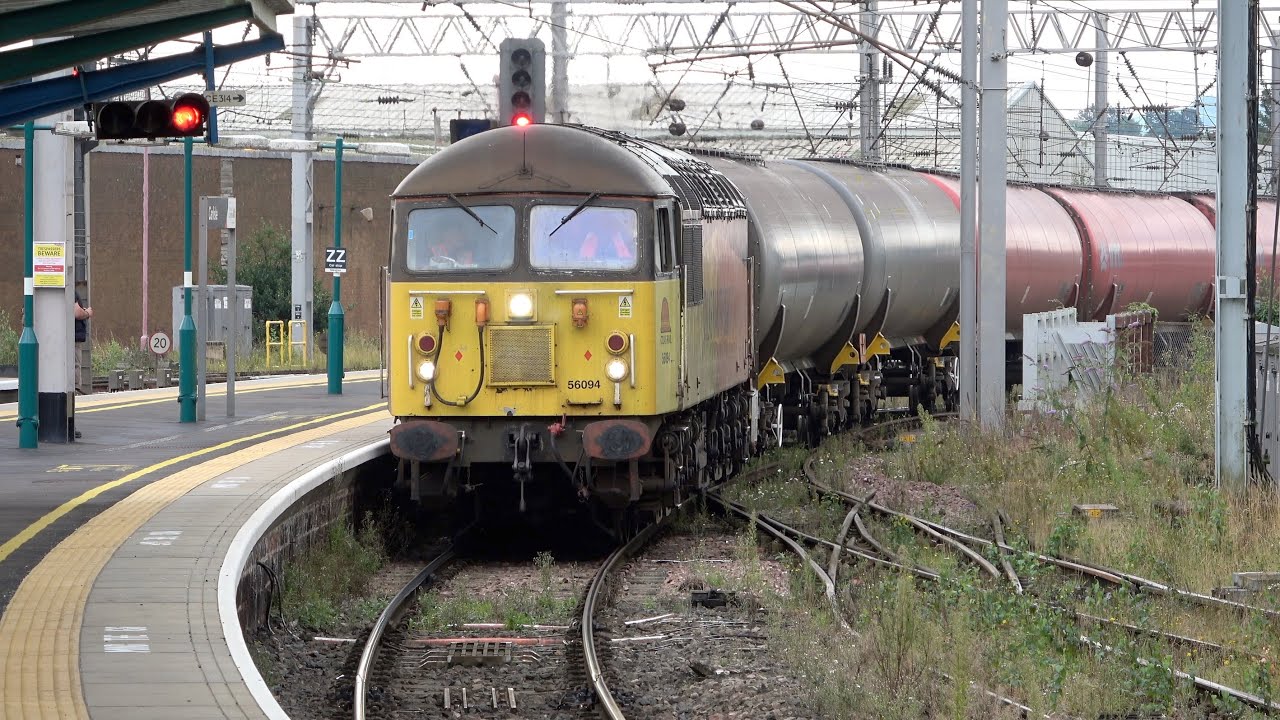 Diesel, Electric and Steam at Carlisle Station. Classes 47, 56, Scots ...