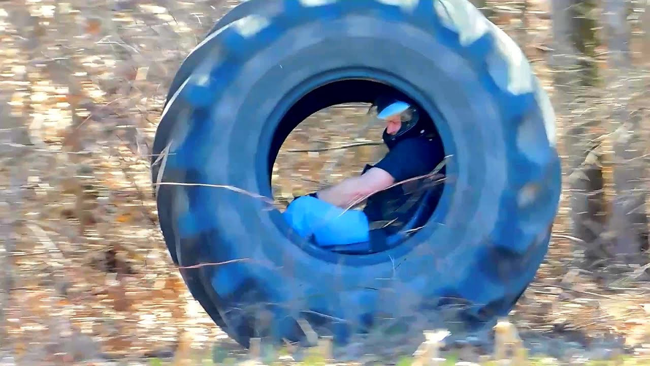 Riding a BIG Tire. Do You Dare? #TireChallenge - YouTube