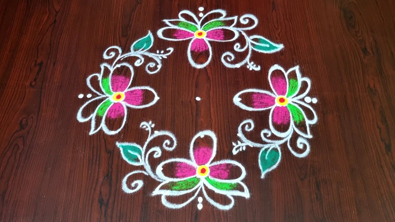 Friday rangoli || easy rangoli || daily muggulu || - YouTube