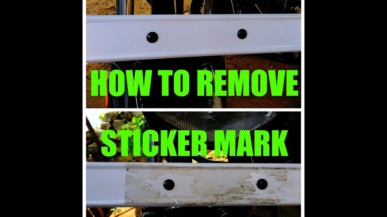 How to remove sticker glue mark - YouTube