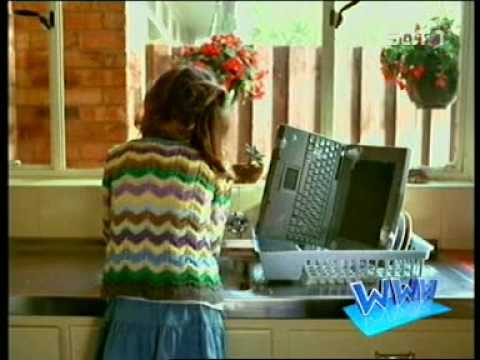Girl washing laptop - YouTube