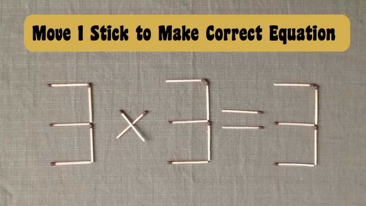 Matchstick Puzzle || Move 1 Stick & Fix Equation || #viralvideo # ...